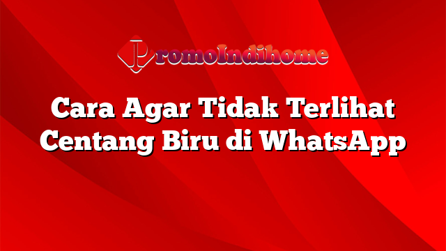 Cara Agar Tidak Terlihat Centang Biru di WhatsApp | PromoIndihome